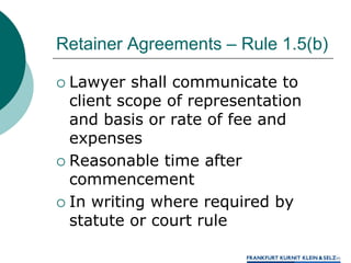 Ethical Billing Practices and Retainer Agreements for Lawyers | PPTX