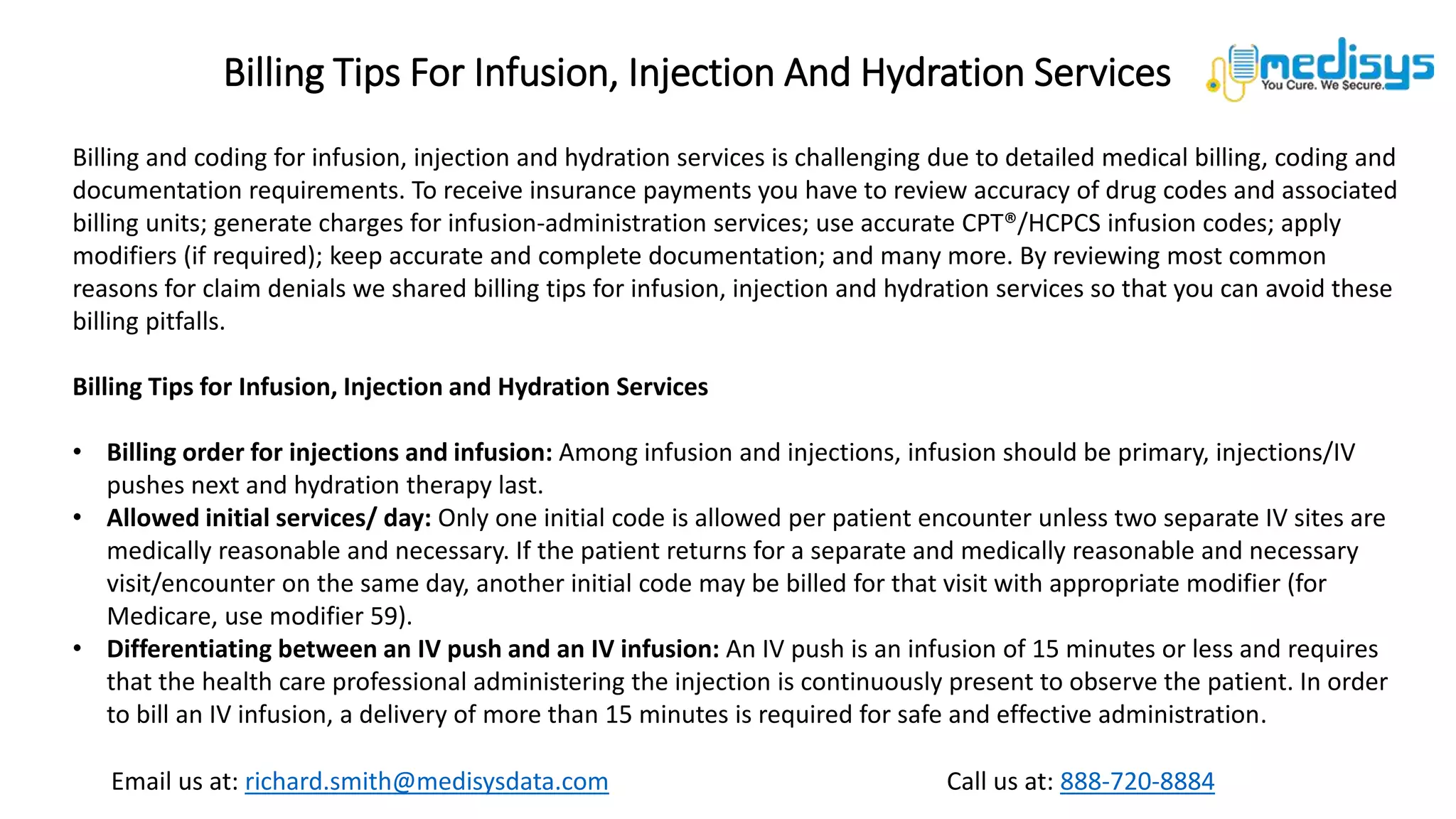 Billing Tips For Infusion, Injection And Hydration Services.pptx ...