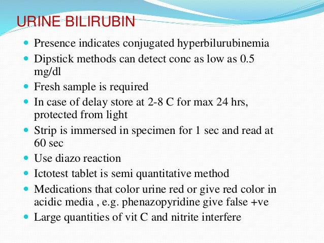 Billirubin estimation