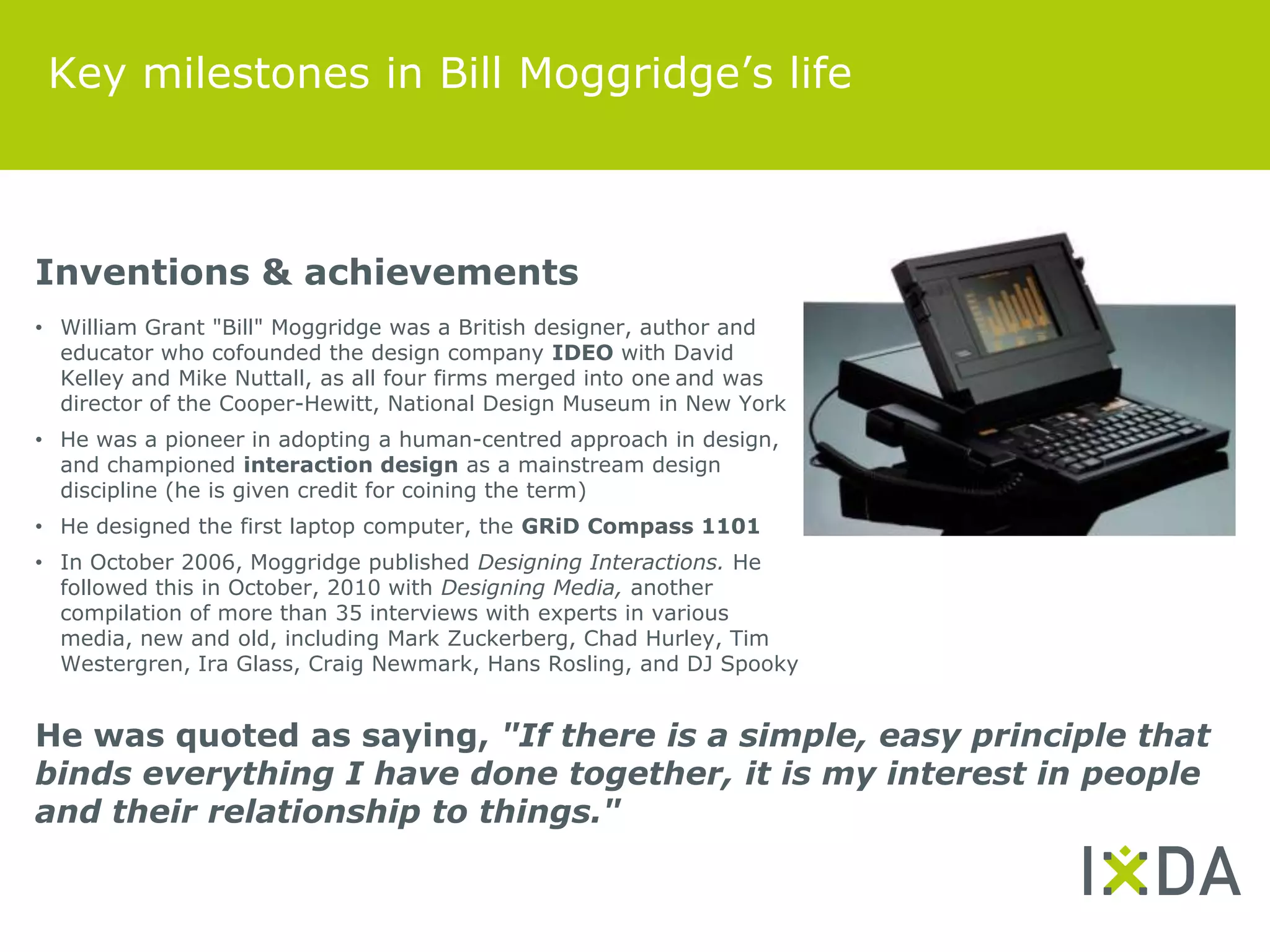 A tribute Bill Moggridge | PPTX