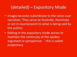 Bill Nichols - 6 Types of Documentary | PPTX