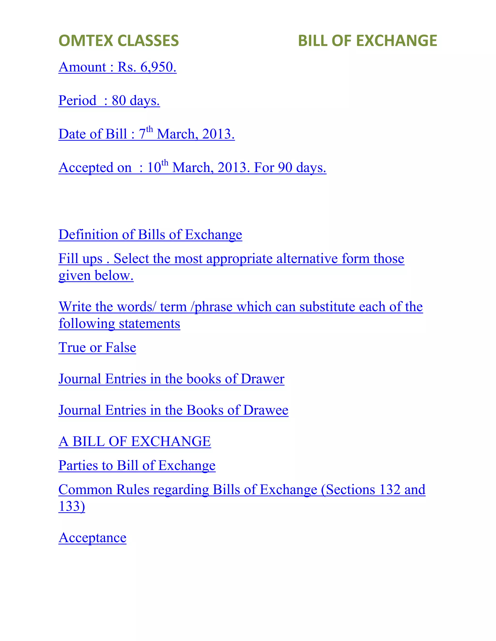 Bill of exchange | PDF