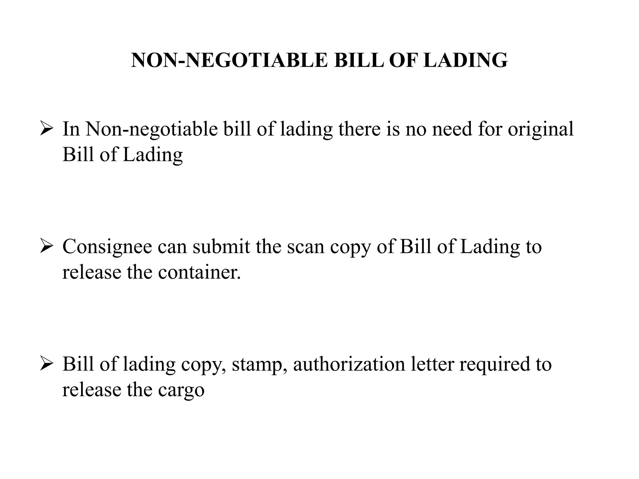 Bill of lading | PPTX | Logistics and Transportation Industry | Industries