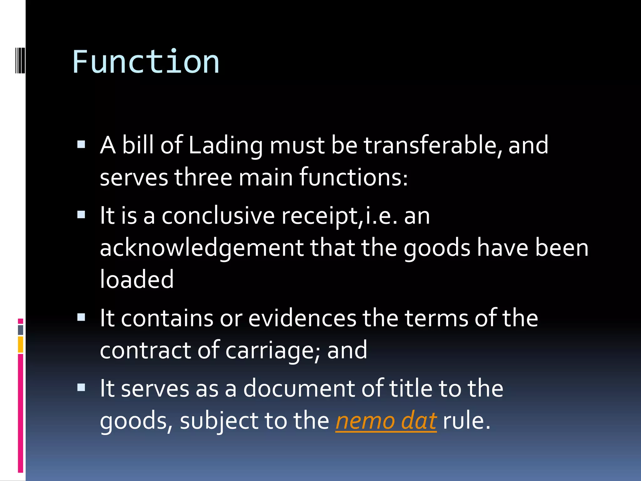 Bill of lading | PPTX
