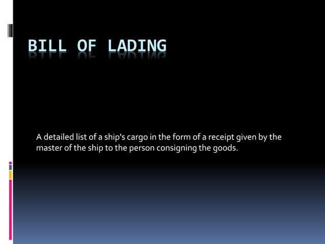 Bill of lading | PPTX