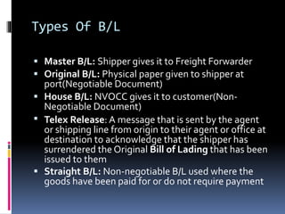 Bill of lading | PPTX