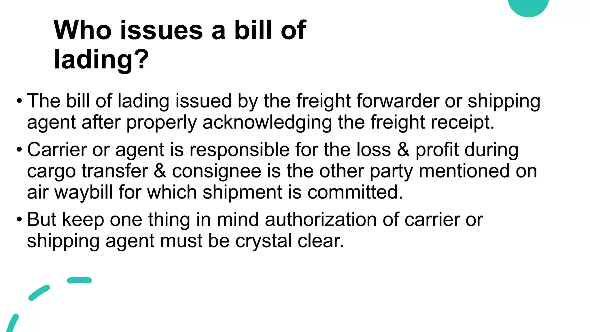 Bill of lading | PPTX