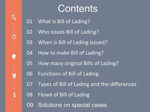 Bill of Lading transportaion how to read a bill | PPTX