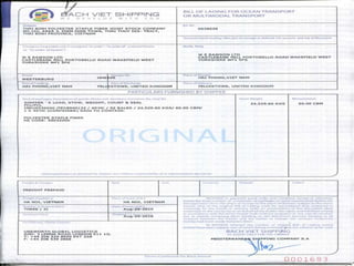 Bill of Lading transportaion how to read a bill | PPTX