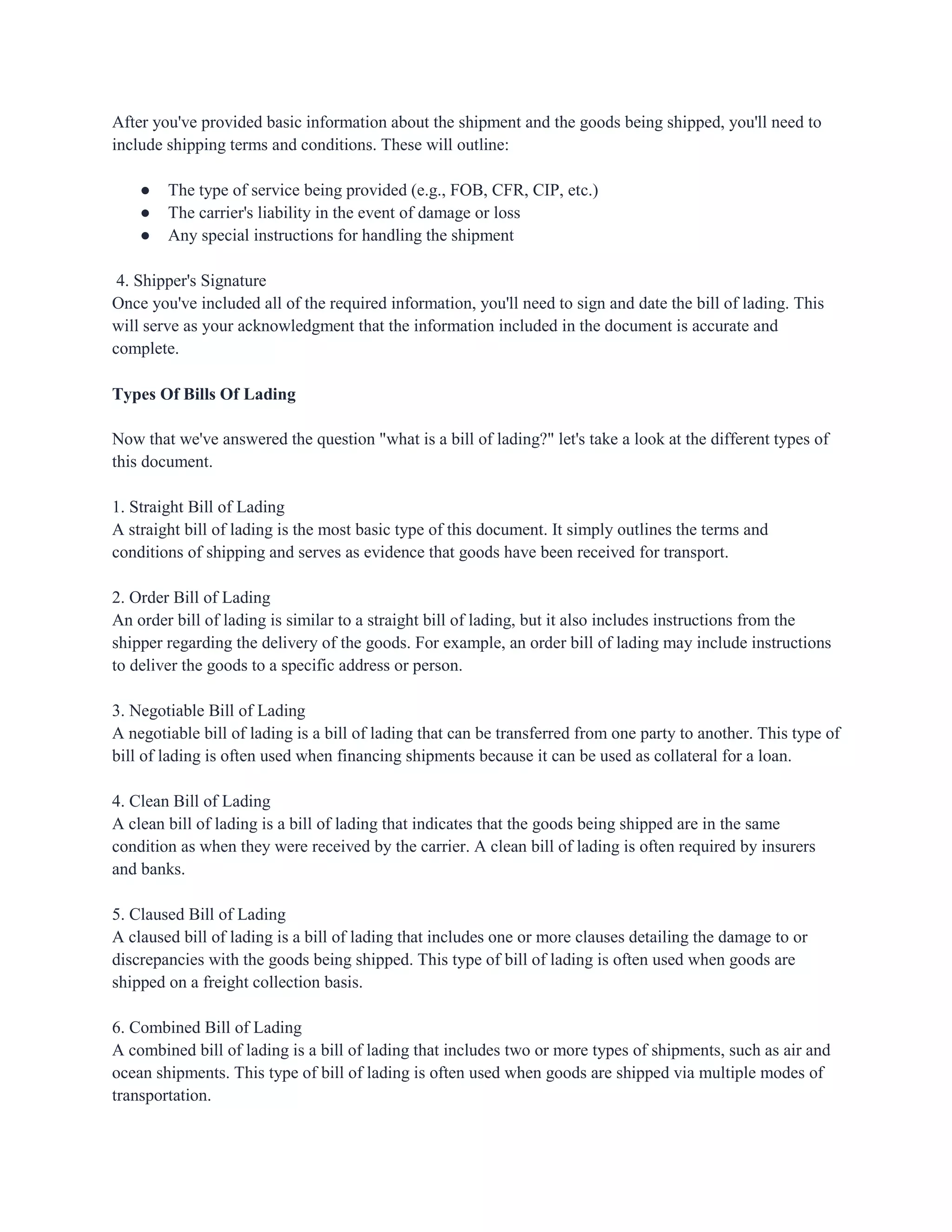 Bill of Lading (BOL) In Logistics- What Is It- Its Purpose, Importance ...