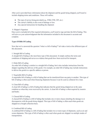Bill of Lading (BOL) In Logistics- What Is It- Its Purpose, Importance ...