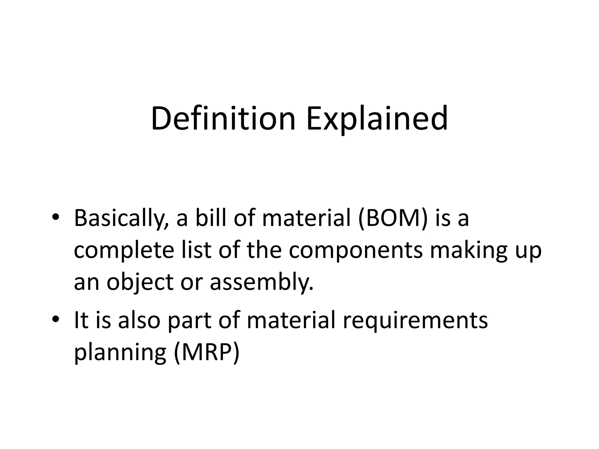 Bill of material | PPTX