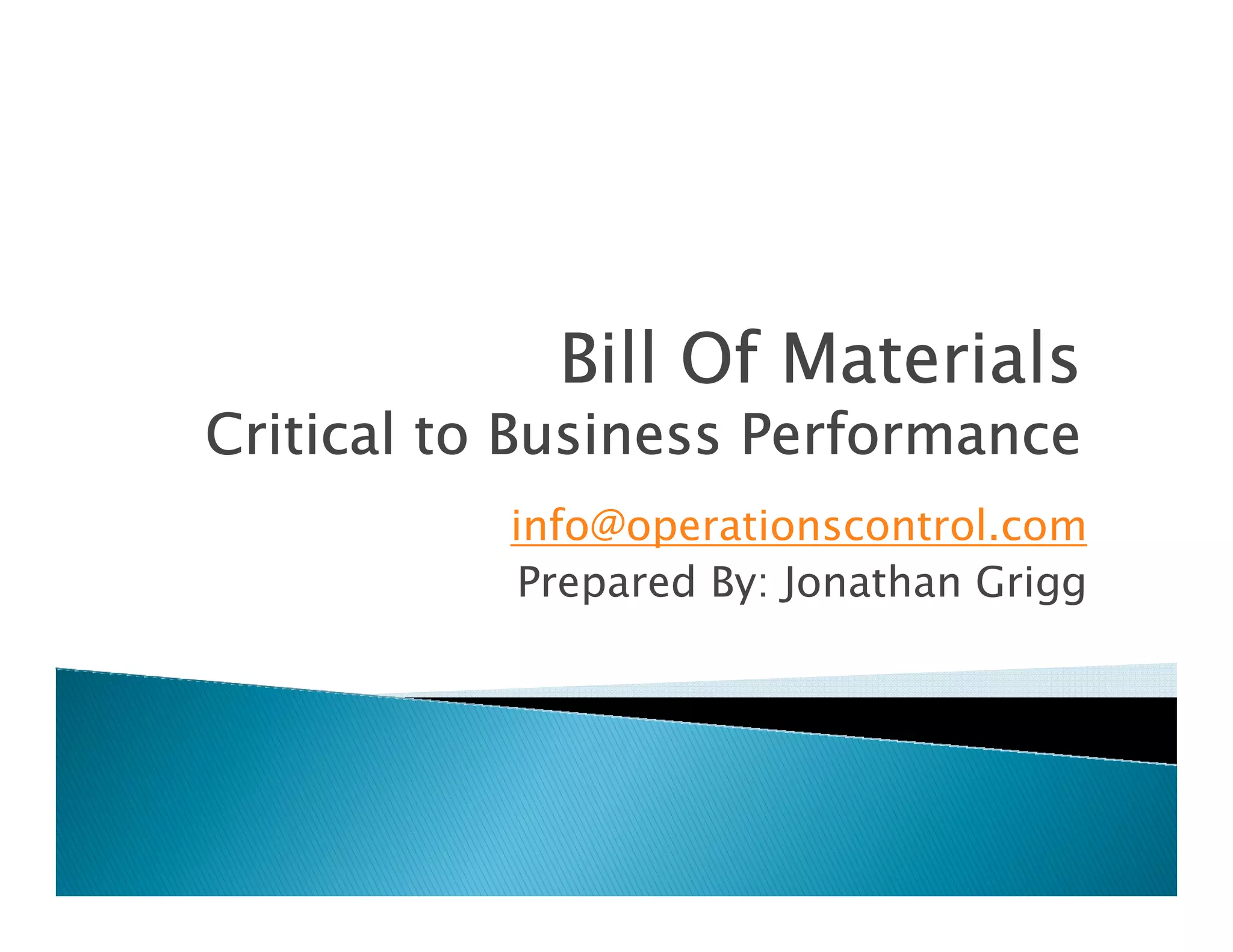 Bill Of Materials | PPT