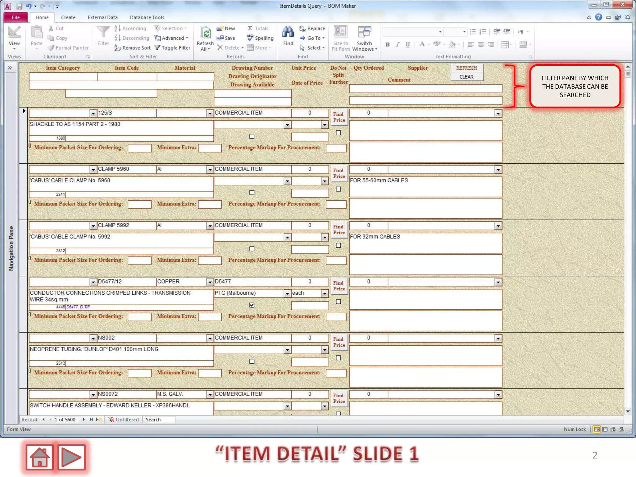 Bill Of Materials Database | PPSX