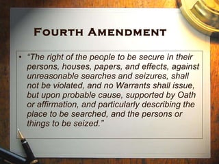 Fourth Amendment Bill Of Rights