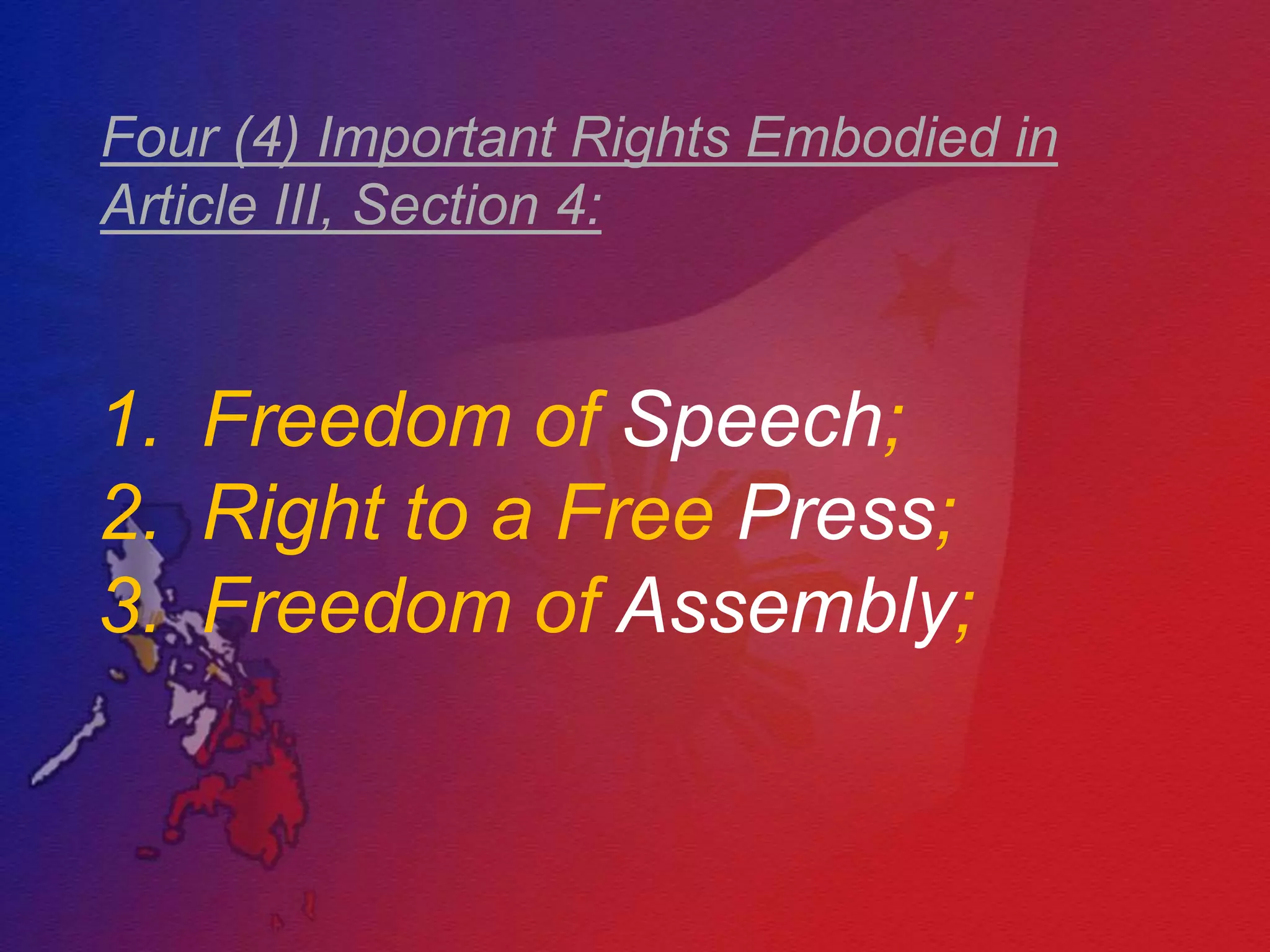 Bill of rights article iii; section 3 to 6 | PPTX