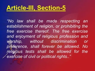 Bill of rights article iii; section 3 to 6 | PPTX