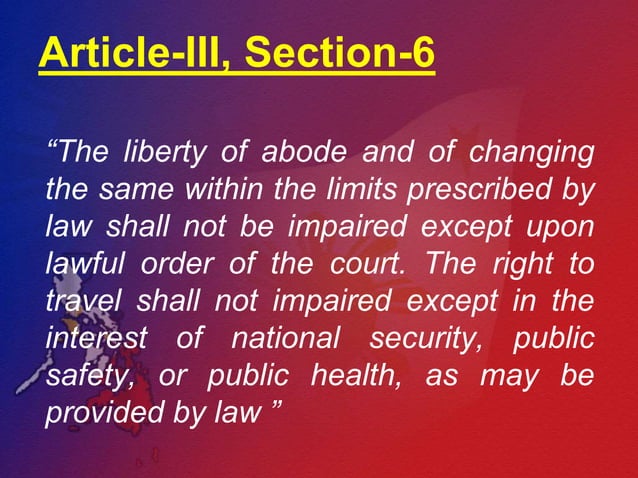Bill of rights article iii; section 3 to 6 | PPTX | Law