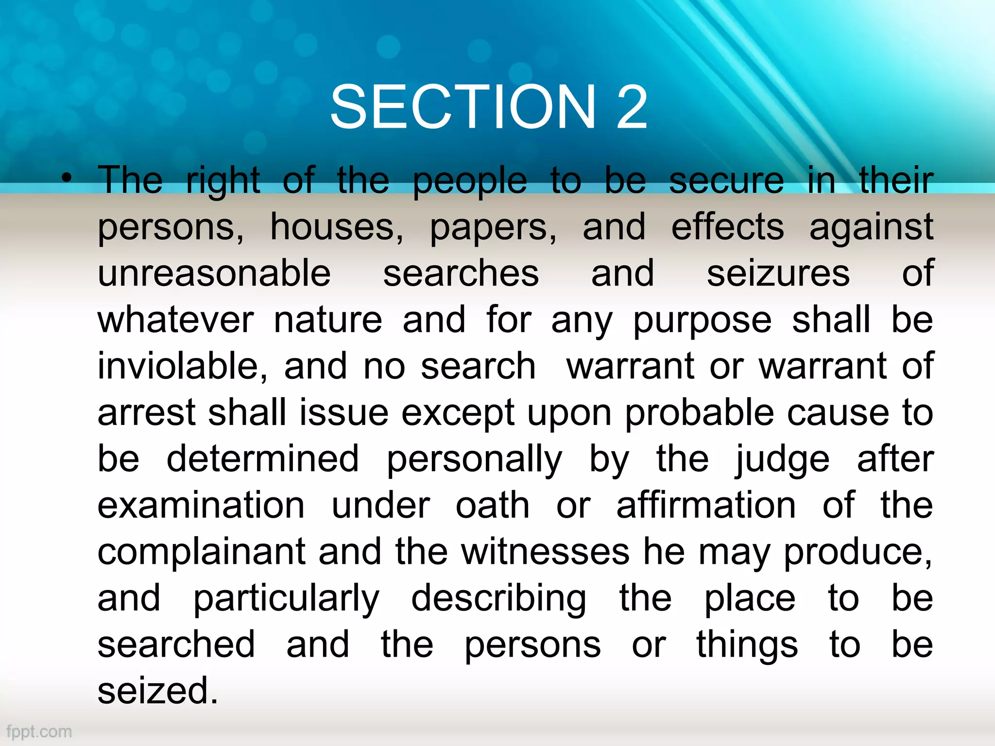 REVISED Bill of Rights Part 1 | PPT