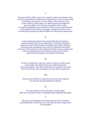 Bill of Rights - United States Constitution - original 10 | PDF