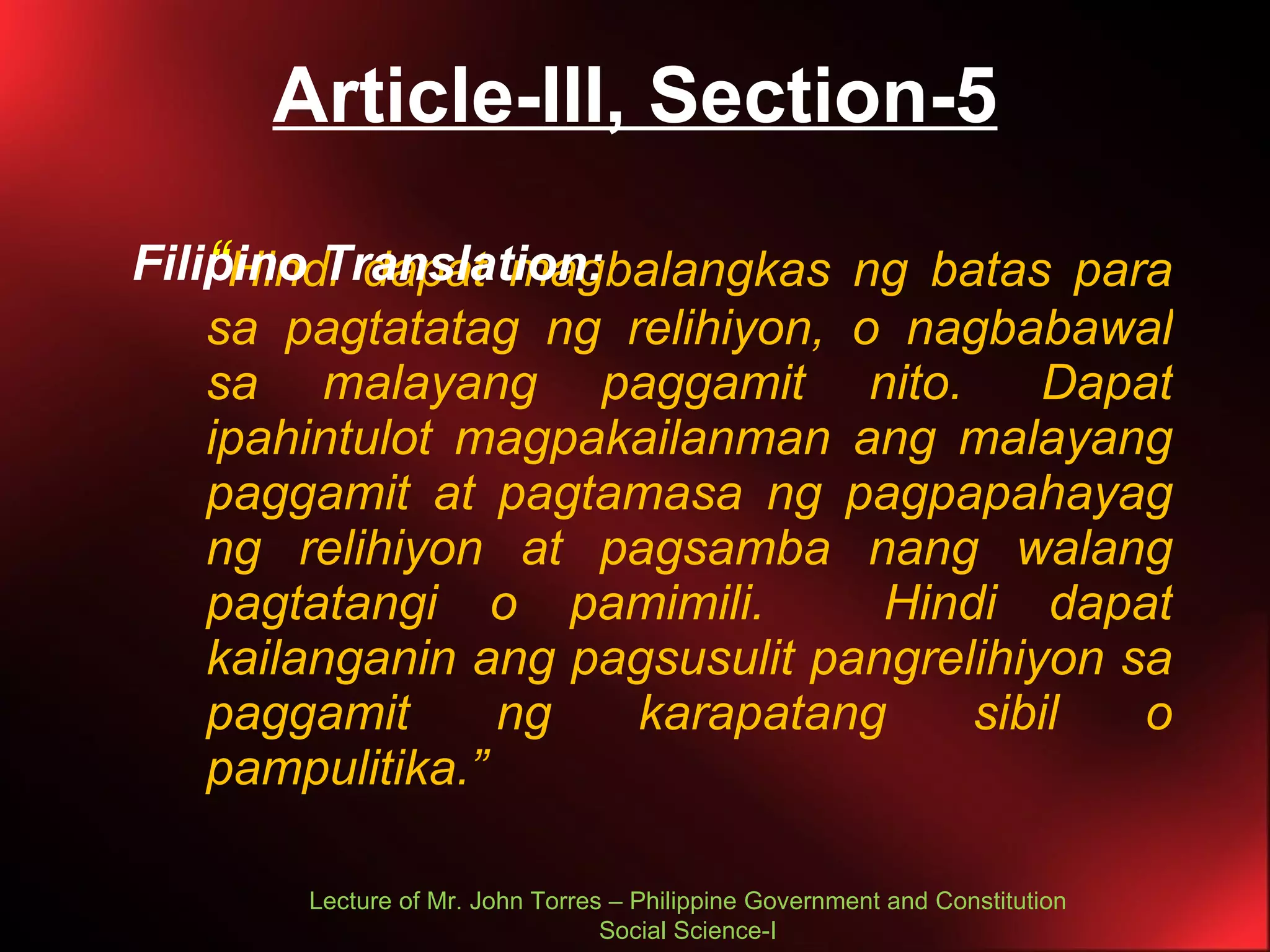 Bill of rights (lecture 3) | PPT