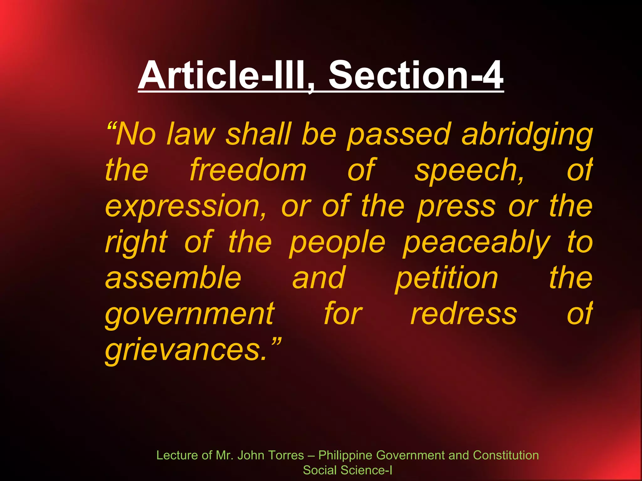 Bill of rights (lecture 3) | PPT