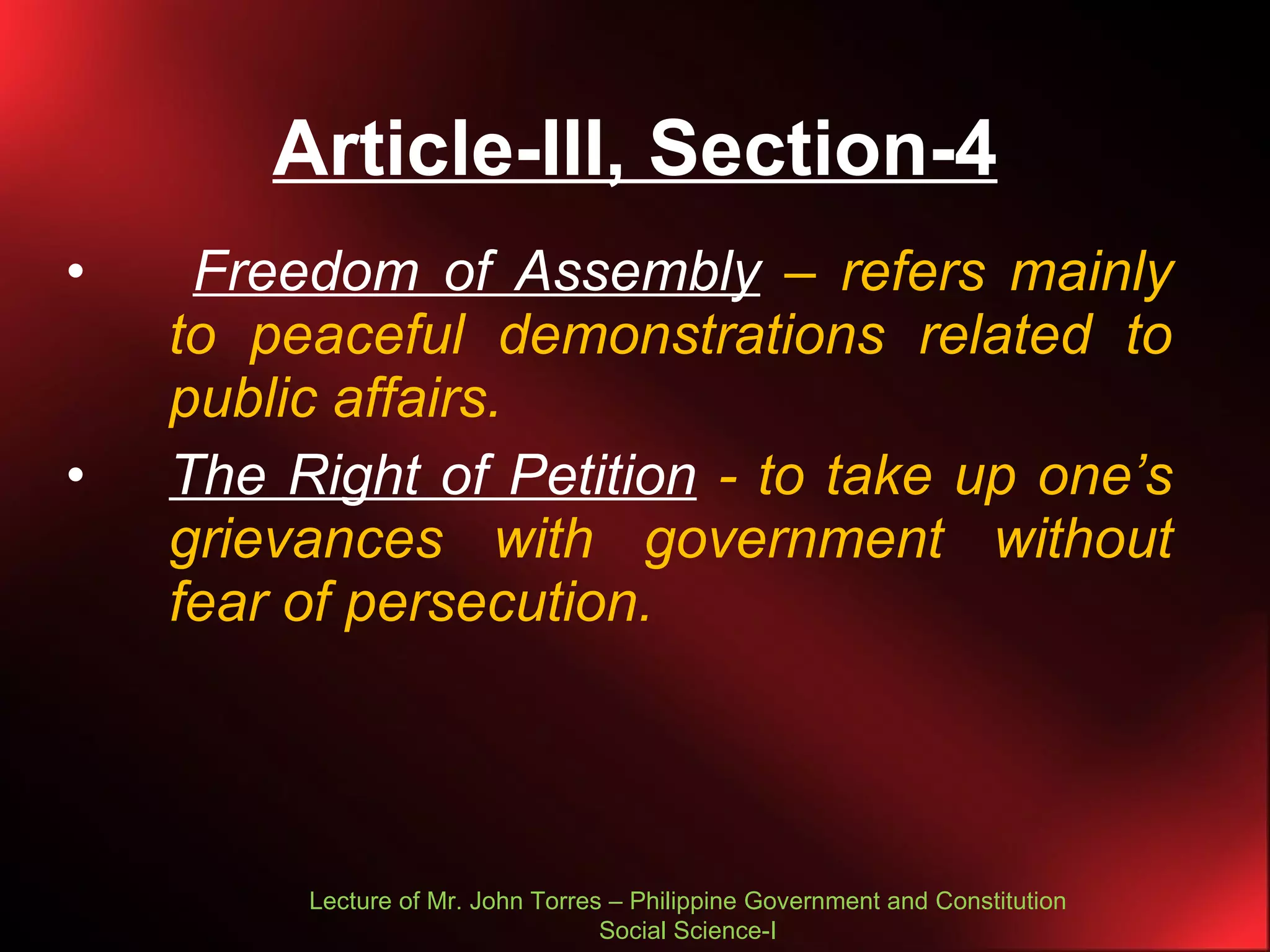 Bill of rights (lecture 3) | PPT