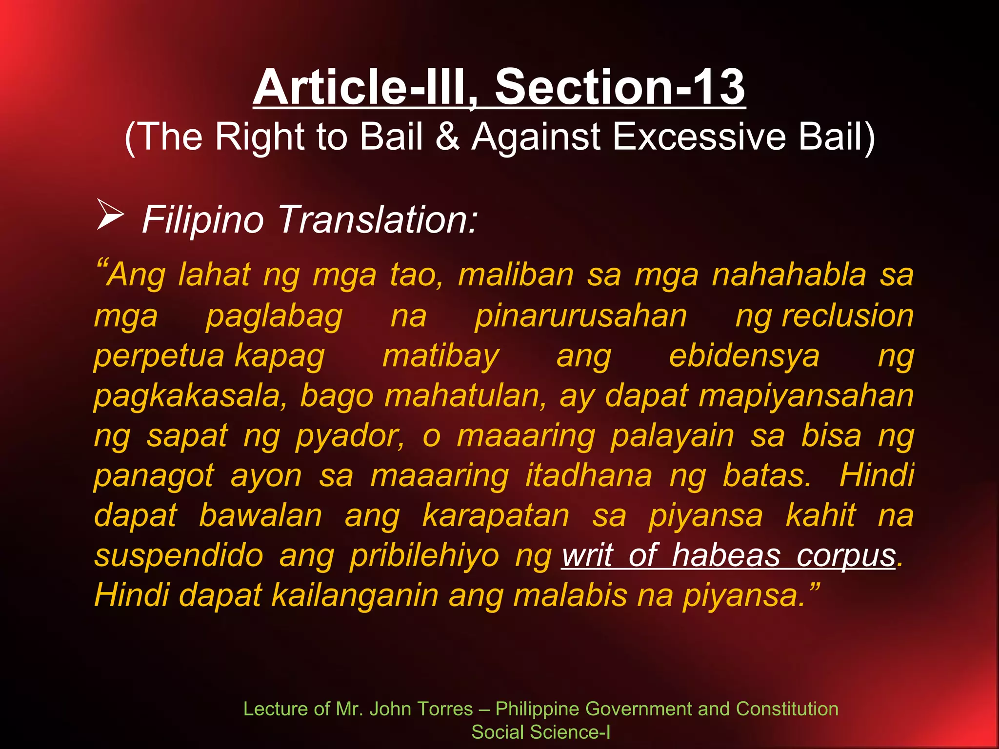 Bill of rights (lecture 4) | PPT
