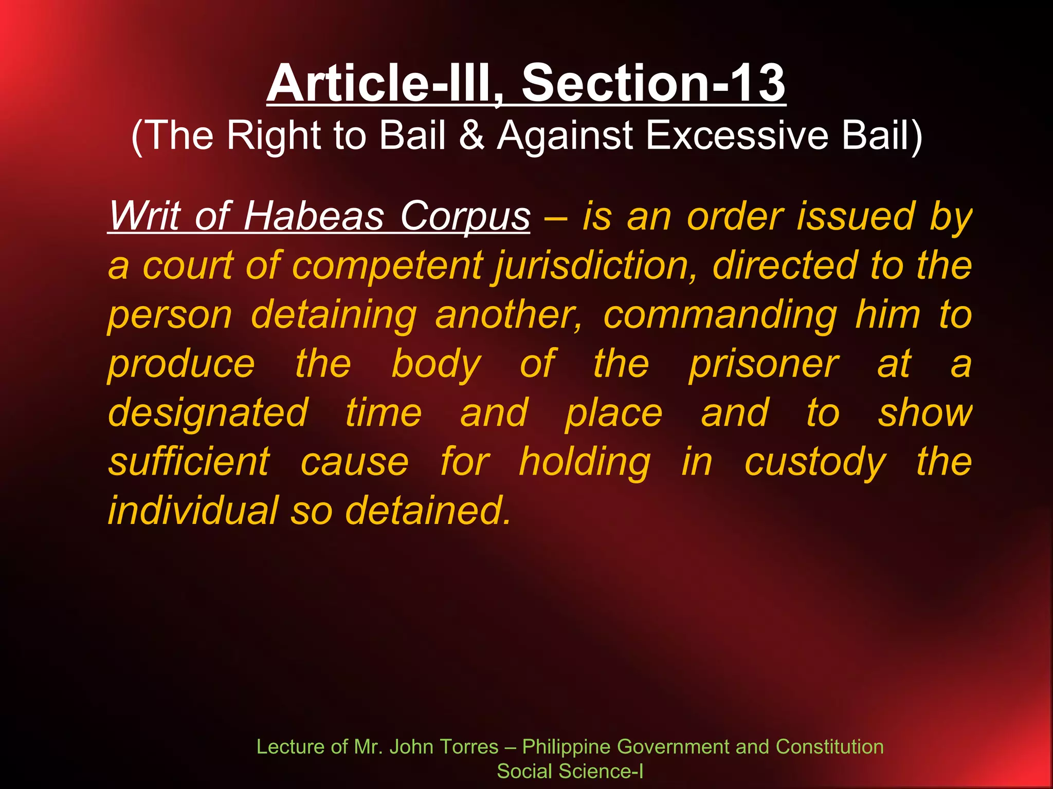 Bill of rights (lecture 4) | PPT