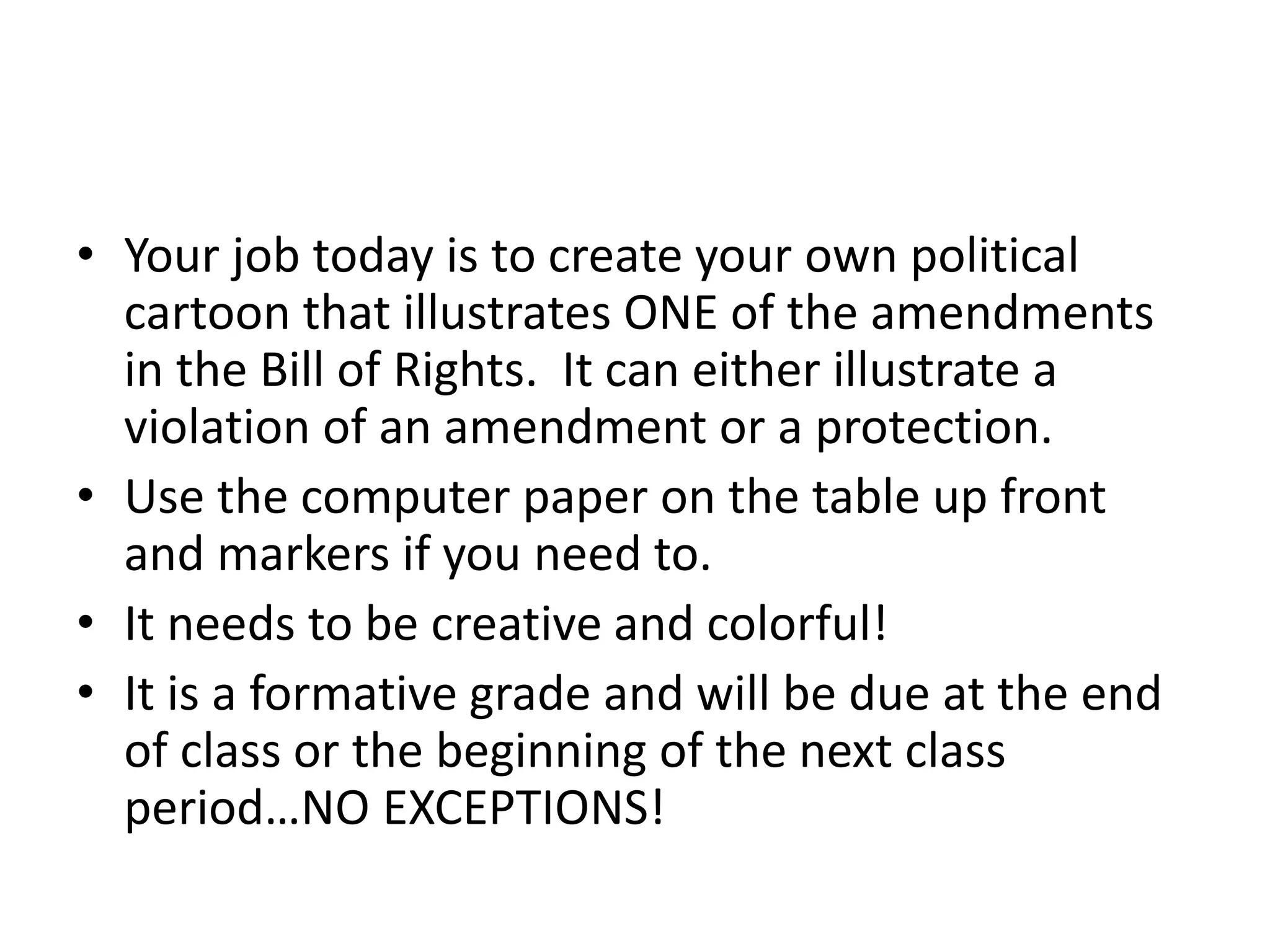 Bill of rights political cartoon | PPTX