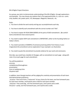 Bill of rights project directions | PDF