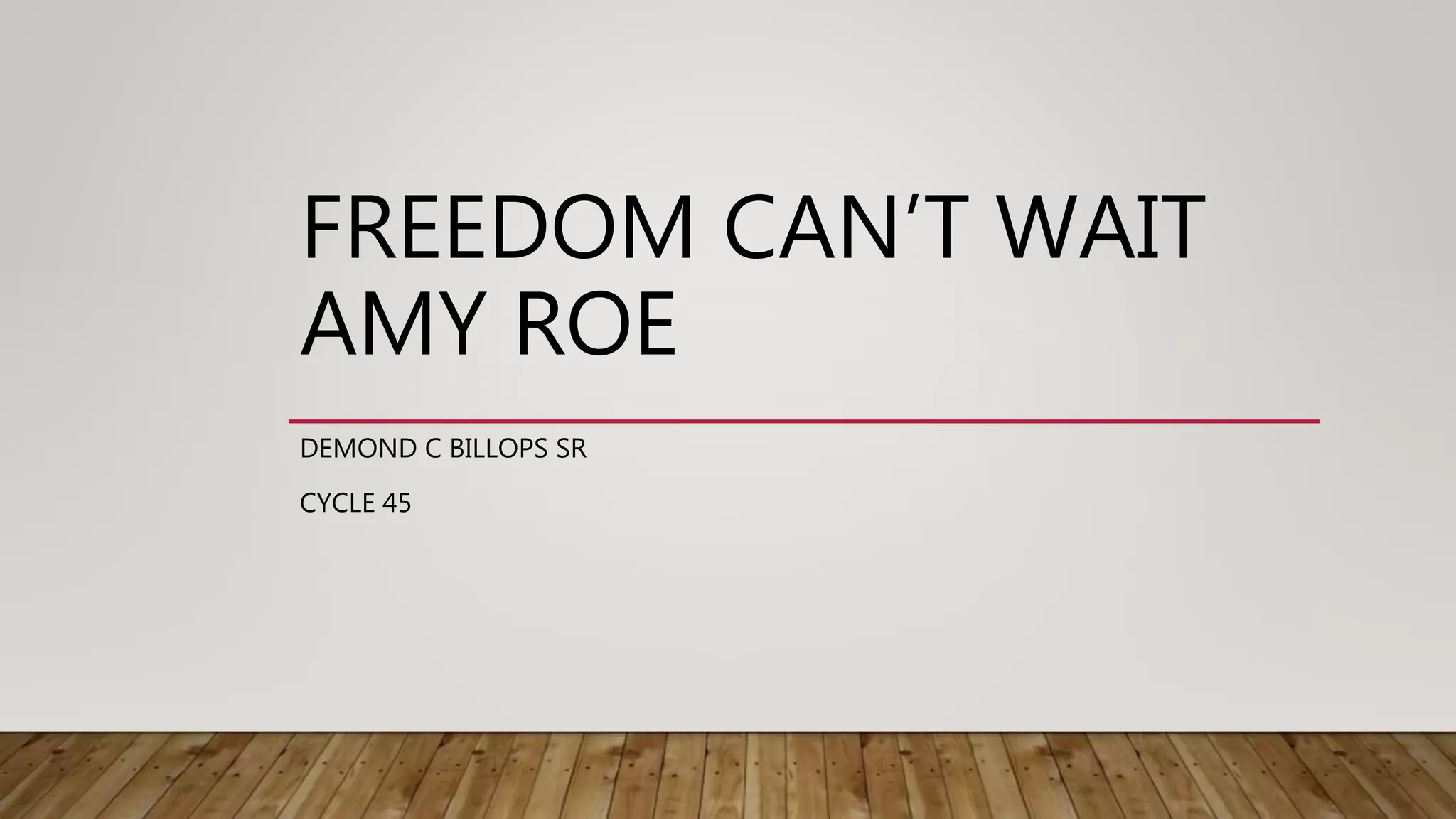 Freedom Can't Wait | PPTX
