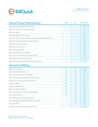 BillQuick 2016 Edition Comparison | PDF