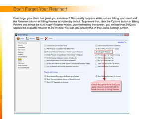 BillQuick Billing Tips and Tricks | PPTX