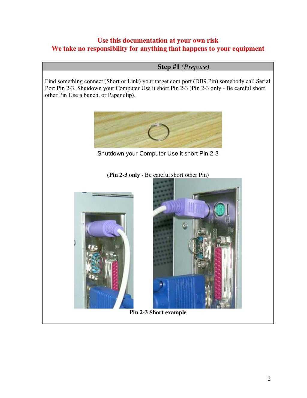 How test your computer “Serial port” RS-232 by yourself TST002