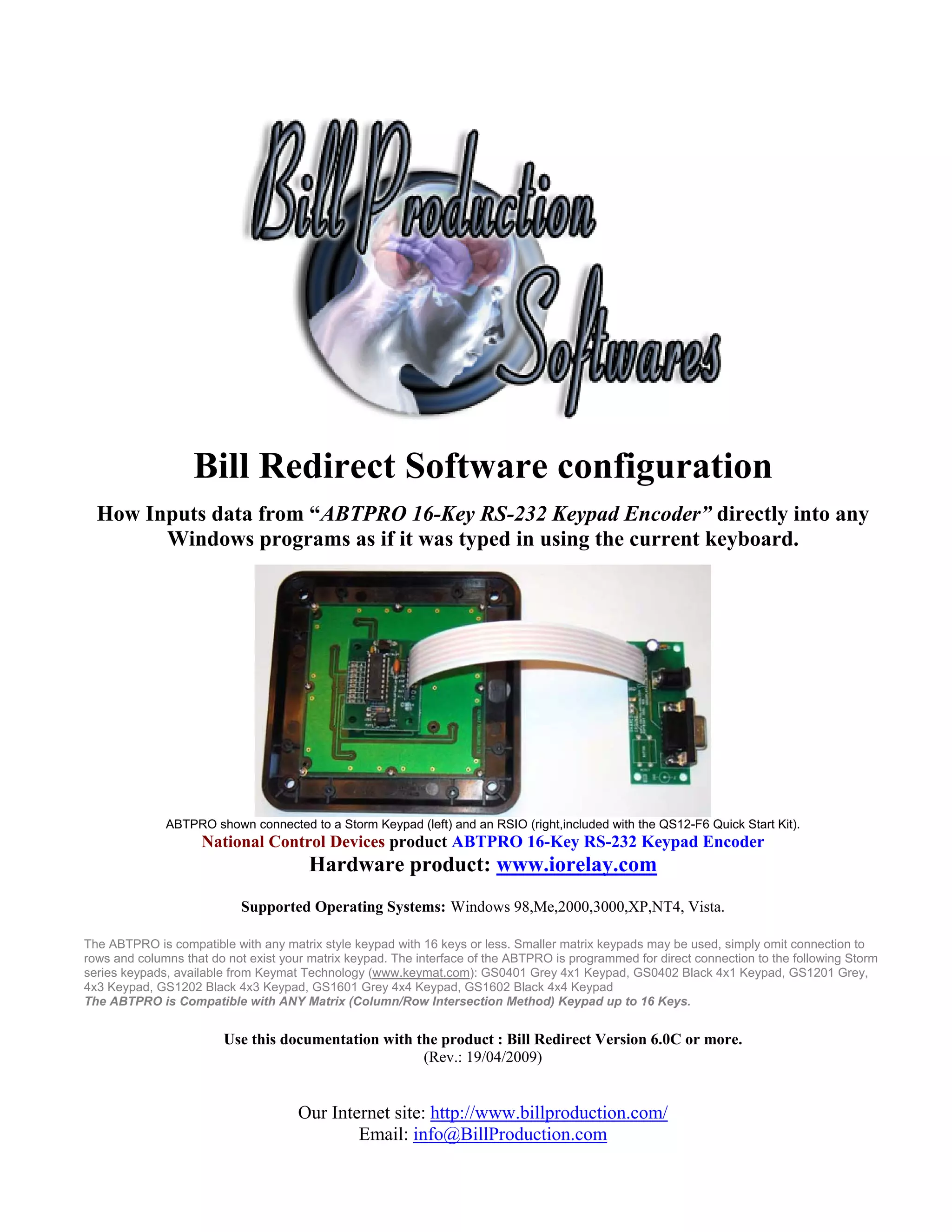 Storm Keyboard / Keypad RS-232 Wedge keyboard solution | PDF