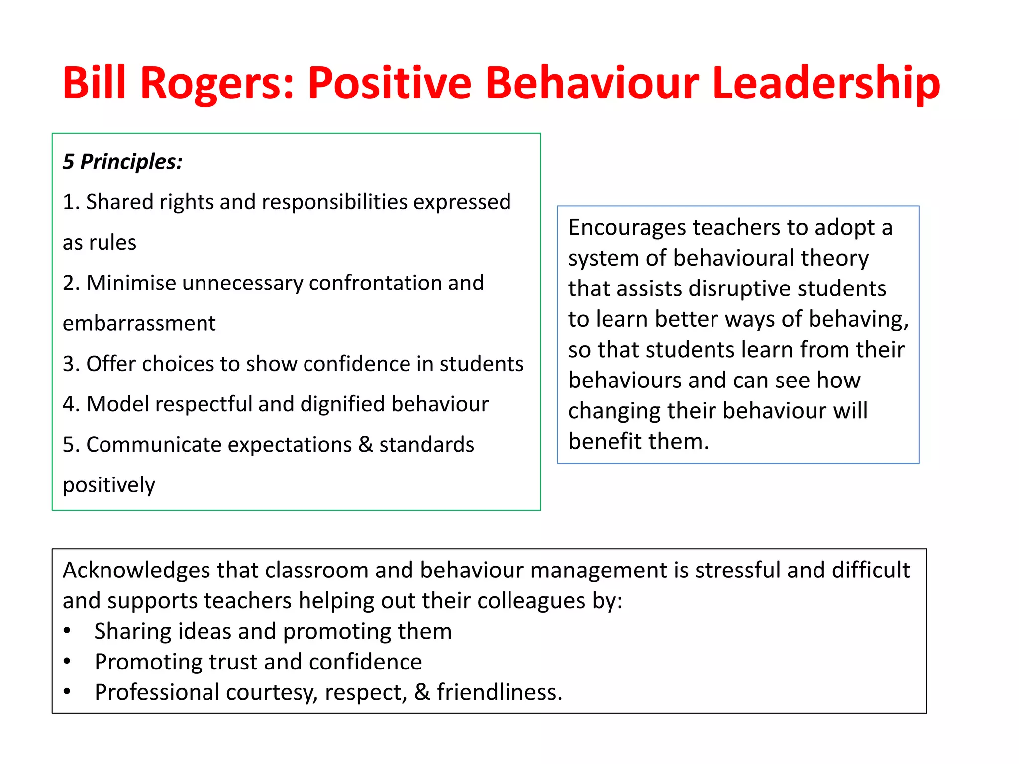 Bill Rogers: Positive Behaviour Leadership | PPTX