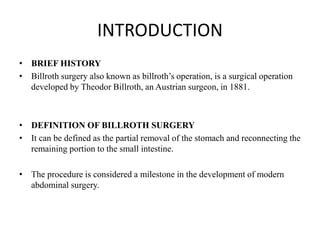 BILLROTH SURGICALPROCEDURE PRESENTATION.pptx