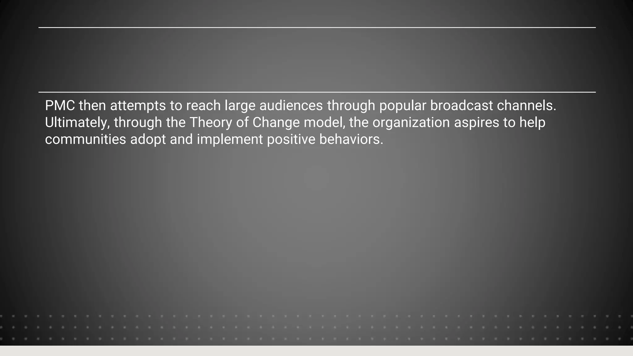 Advancing Society through PMC’s Theory of Change | PPT
