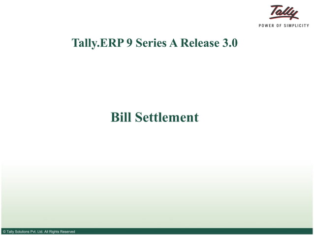 Bill settlement | PPS | Personal Finance