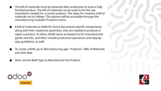 Bills of Material (BoM) in Odoo 17 - Odoo 17 Slides | PPTX