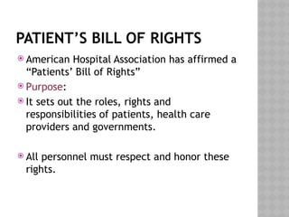 Bills of Rights Unit 04 BSN Nursing Ethics | PPTX