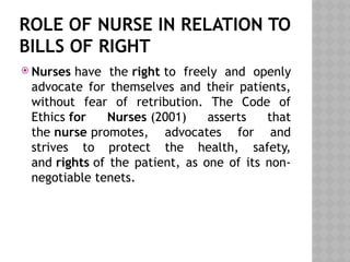 Bills of Rights Unit 04 BSN Nursing Ethics | PPT
