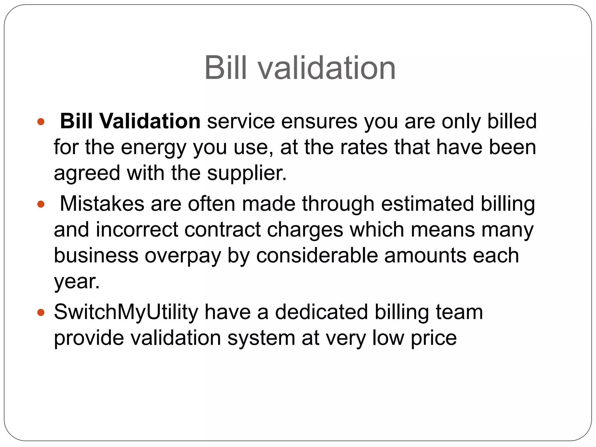 Bill validation | PPT