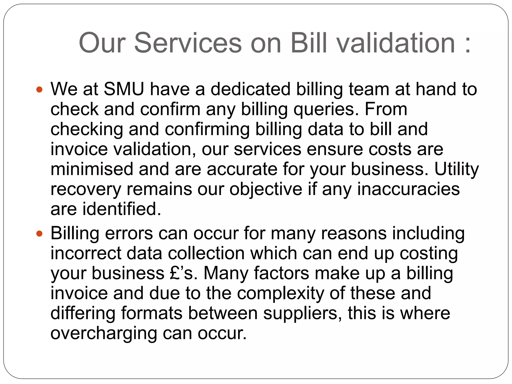 Bill validation | PPT