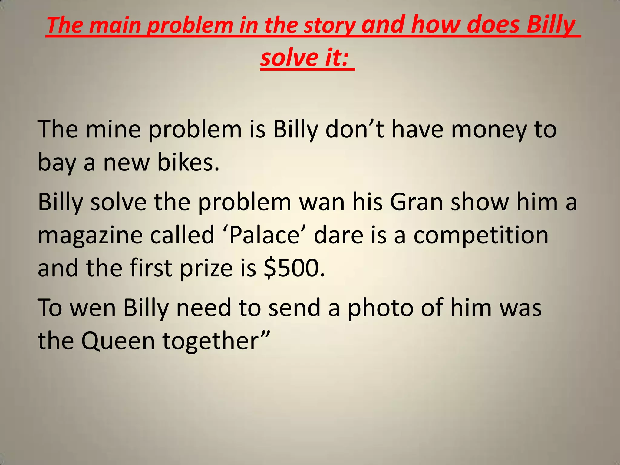 Billy and the queen | PPTX