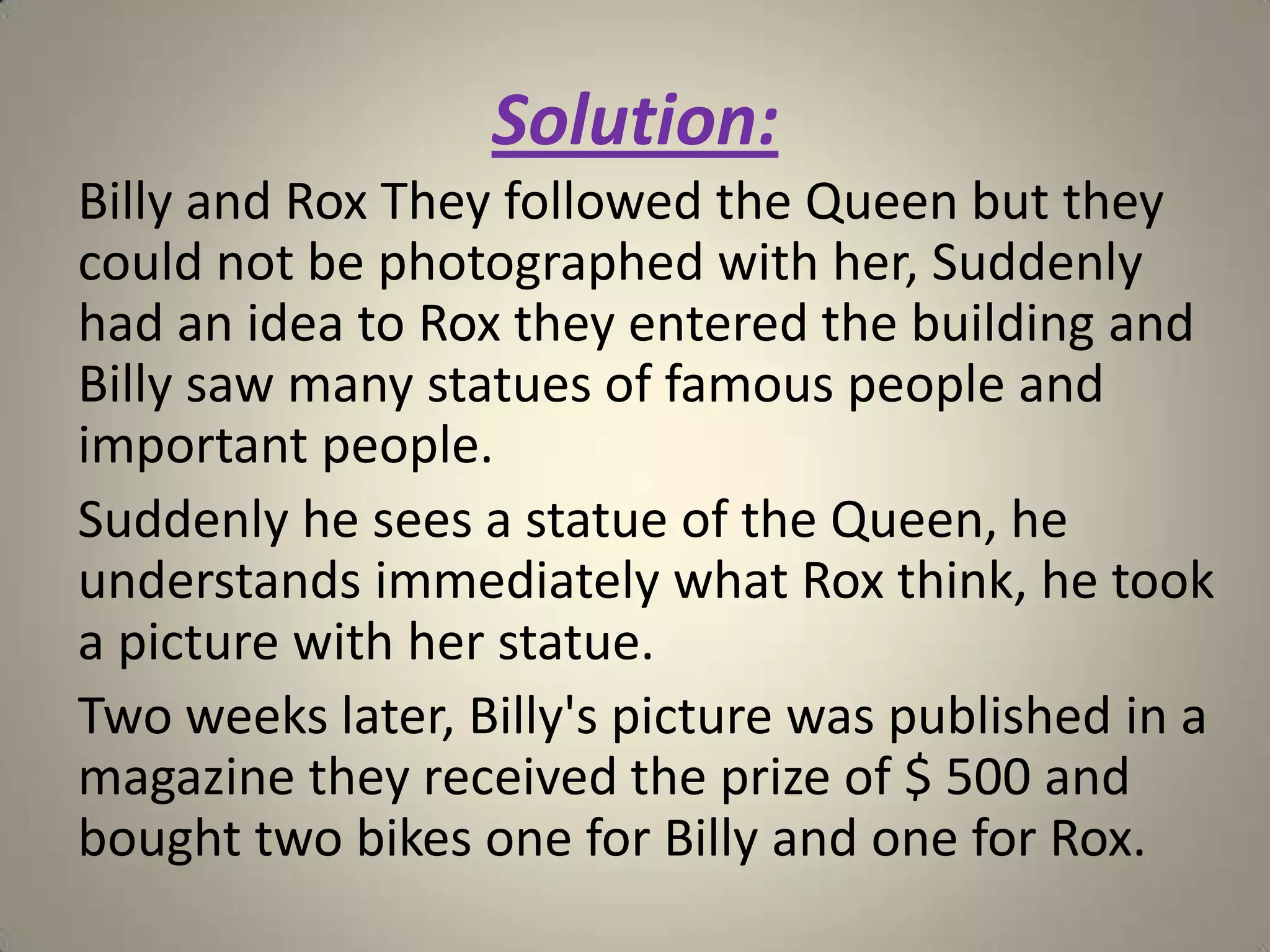 Billy and the queen | PPTX