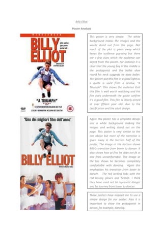Billy elliot analysis | DOCX