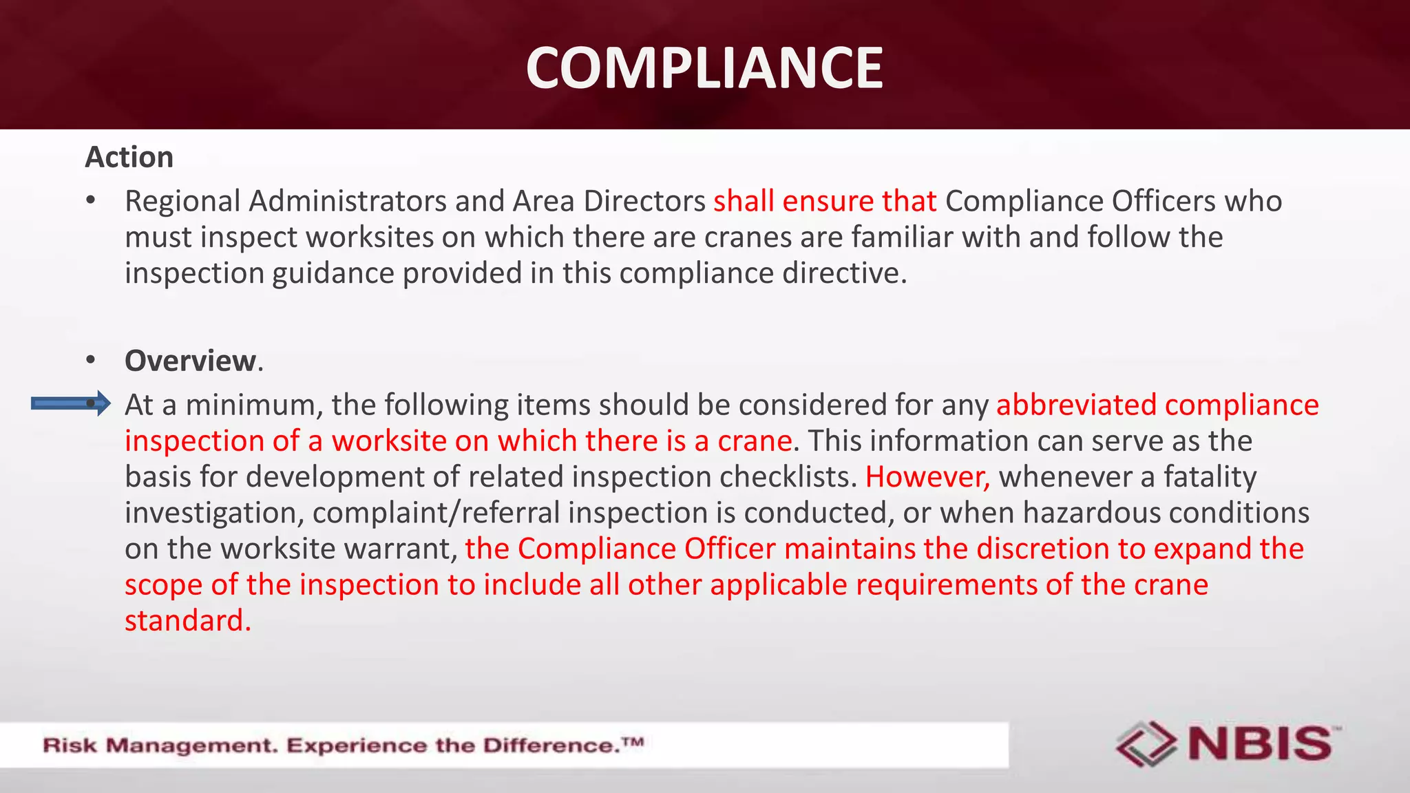 2015 CRW - New Crane Rules = New Compliance Directives | PPTX