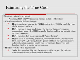 Bilmes Natonal Press Club: Iraq War costs | PPT